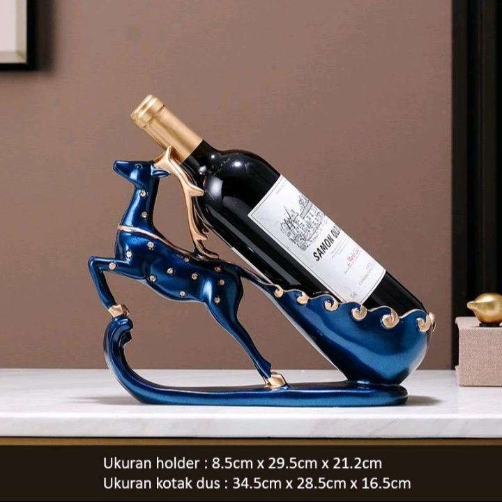 RAK BOTOL ANGGUR PATUNG PAJANGAN MEWAH DEKORASI RUMAH MEJA KANTOR ...