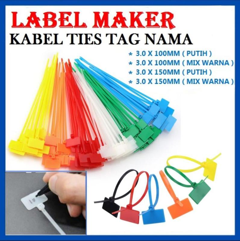 Kabel Tis Tie Ties Cable Label Maker Marker Name Tag Label Pengikat ...