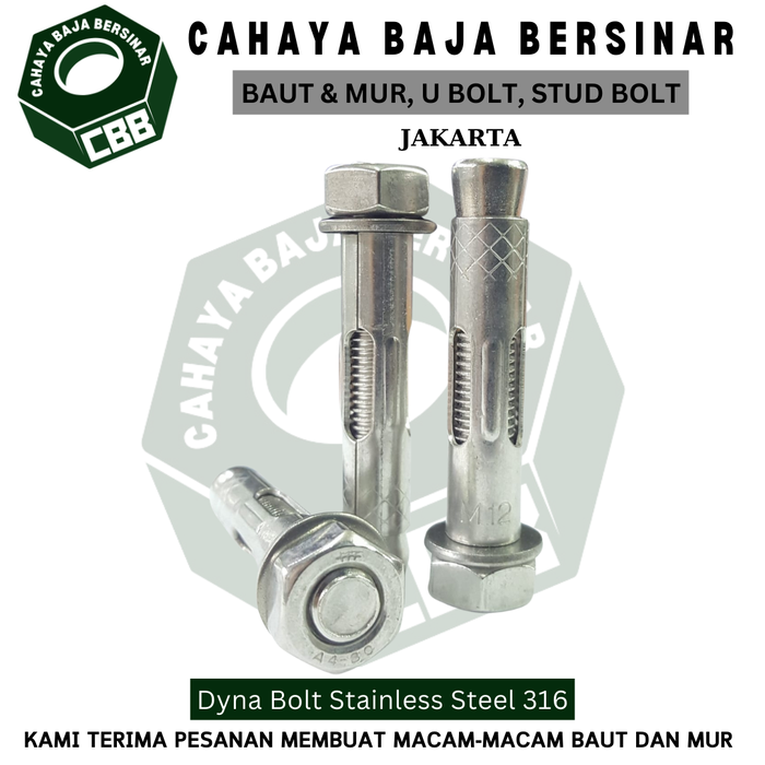 Jual Dyna Bolt Stainless Steel 316 M10 x 77mm (Sleeve Anchor) - Jakarta ...
