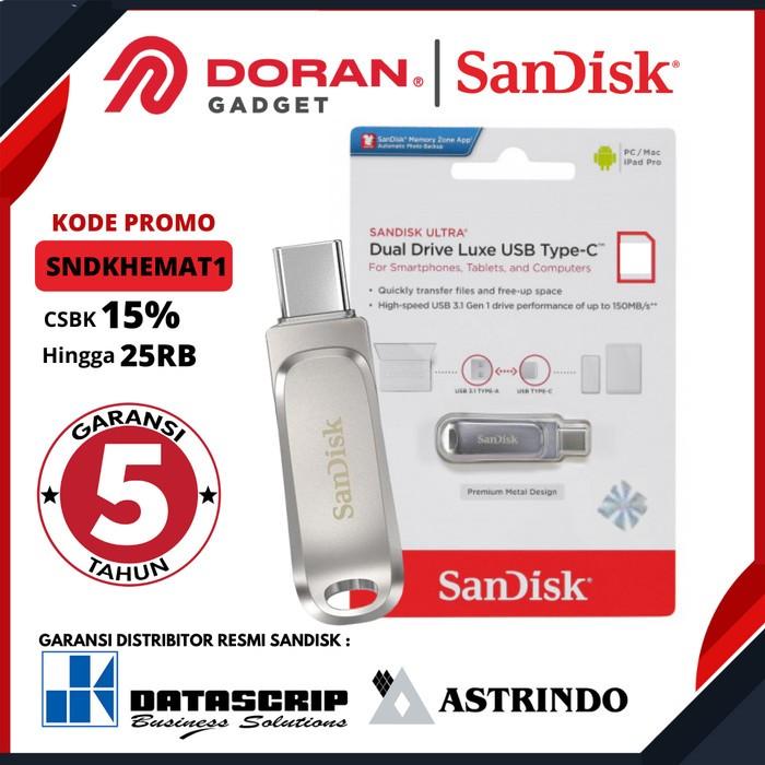Jual Sandisk Ultra Dual Drive Luxe USB Type-C Flashdisk 64GB SDDDC4 ...