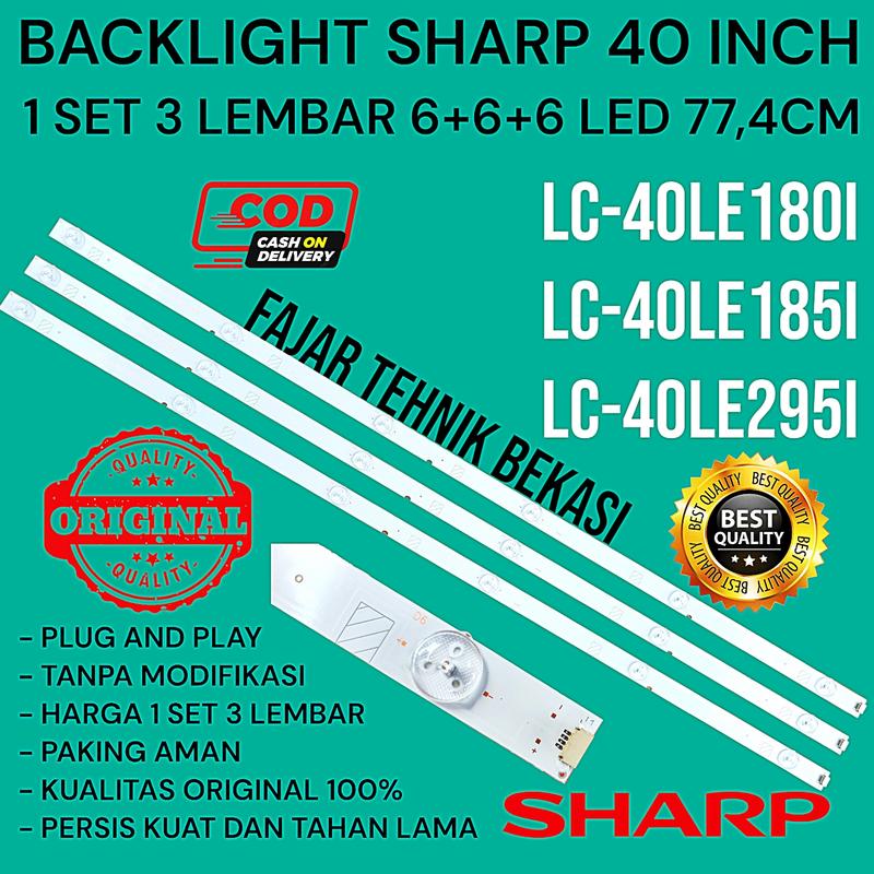 LAMPU LED BL BACKLIGHT SHARP 40 INCH INC LC 40LE180I 40LE185I 40LE295I ...