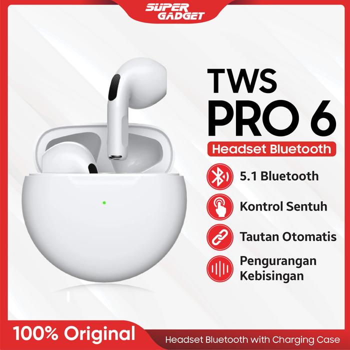 Jual TWS PRO 6 Earbuds Bluetooth V5.1 Wireless Earphone Hifi Stereo ...