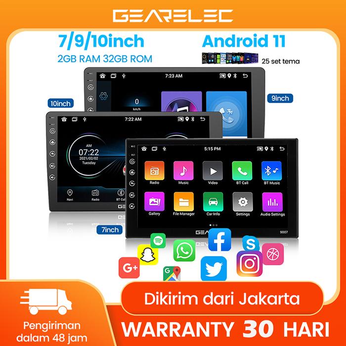 Jual GEARELE Head Unit Double DIN Android 11 Bluetooth Wifi GPS 7 9 10 ...