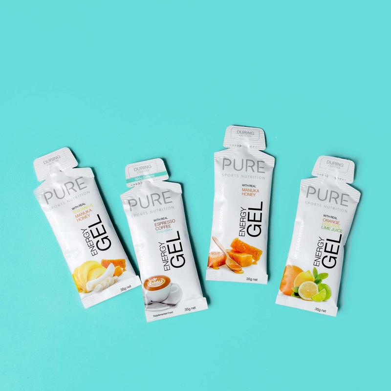 PURE energy gel 35g Sport Nutrition not Gu Gel Cycling Run Triathlon ...