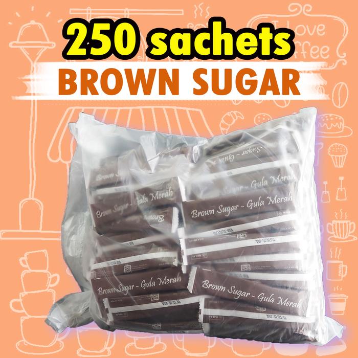 Jual GULA BROWN SUGAR STICK 250 PCS SACHET GULA AREN GULA MERAH CAFE ...
