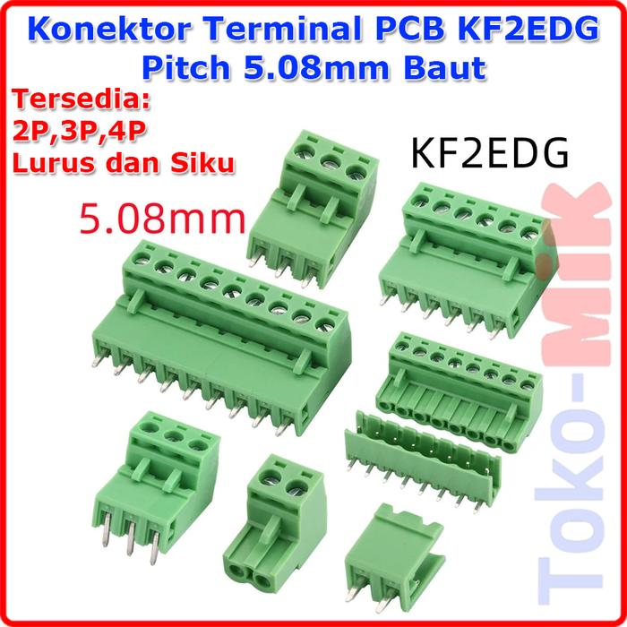 Jual Konektor Terminal Block Baut Skrup PCB KF2EDG Pitch 5.08mm 300V ...