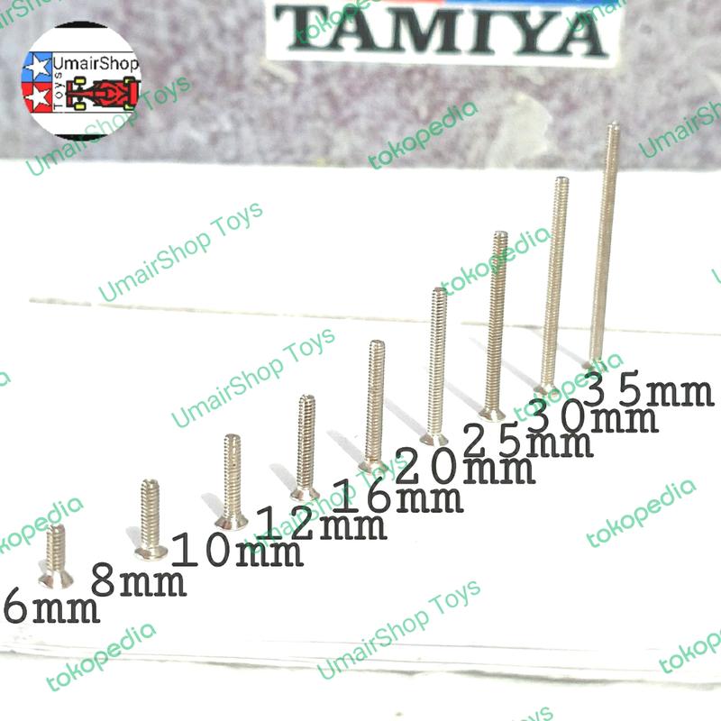 Baut Tamiya Countersunk M2 kepala pipih baut gepeng stainlee - Shop ...