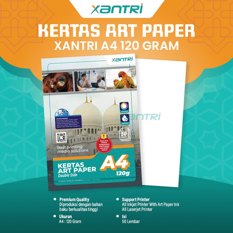 Kertas Art Paper A4 120 gsm 50 Lbr Carton Artpaper Karton putih - Shop ...