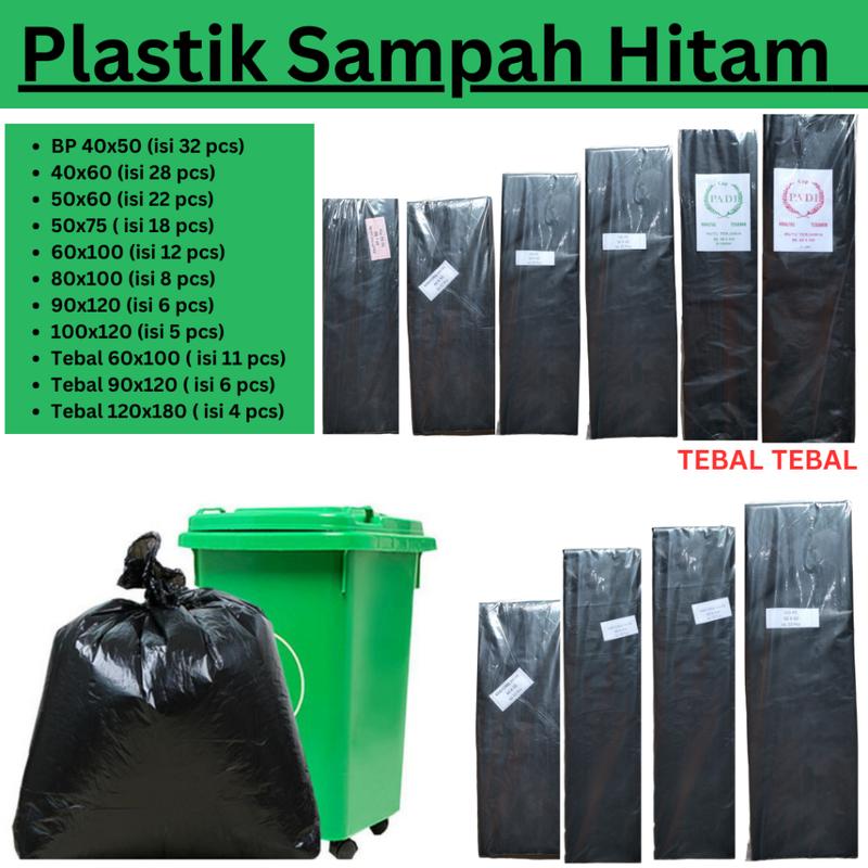 Plastik Sampah Hitam, Kantong Sampah Hitam 40x50-50x75-60x100-90x120 ...