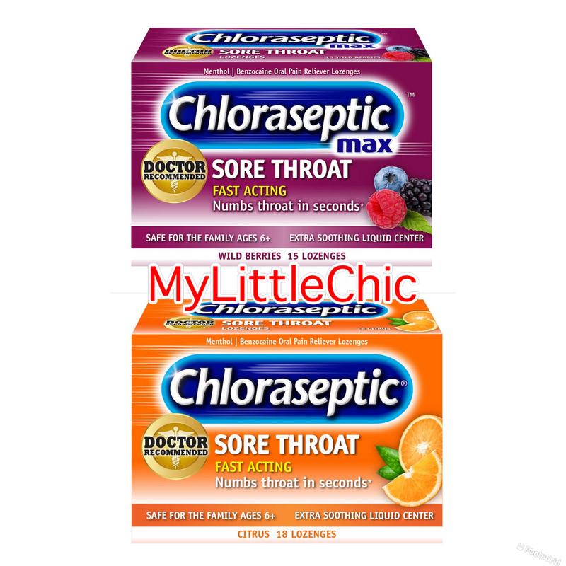 Chloraseptic Max Strength Sore Throat Lozenges Wild Berries isi - Shop ...