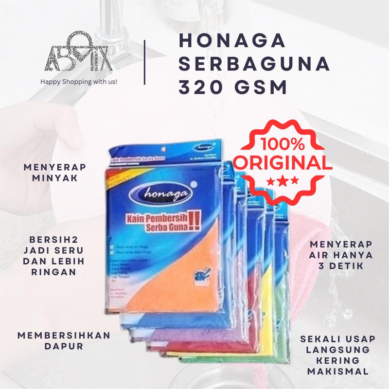 Lap Microfiber Serbaguna Honaga 40x40 cm - Shop | Tokopedia