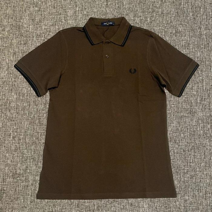 Promo Fred Perry Double Black Tipped Polo Brown Original - Kota ...