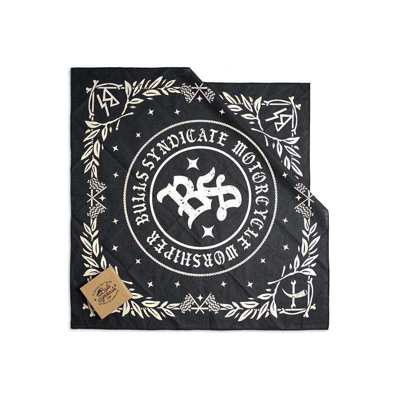 BULLS SYNDICATE Bandana Black White Logos - Shop | Tokopedia