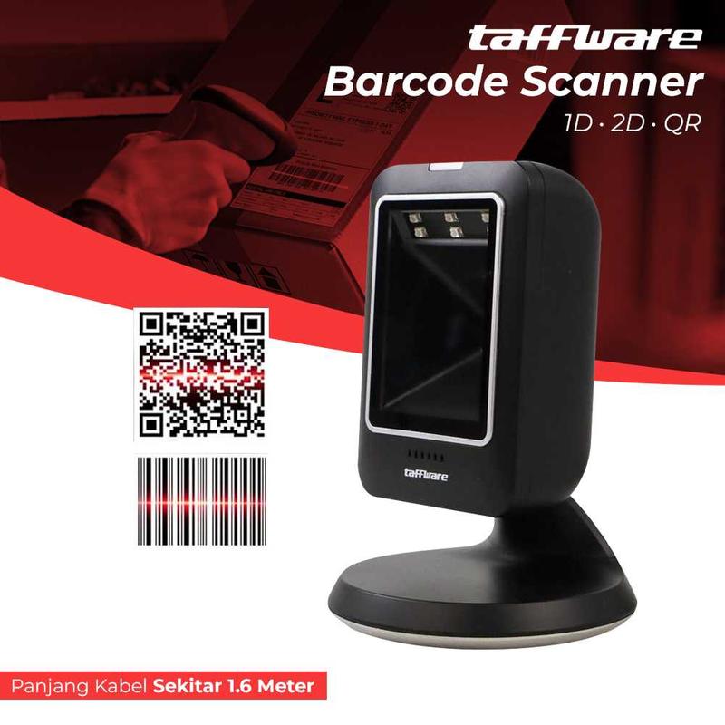Xunlei Alat Barcode Scanner QR Code Laser 1D USB with Stand Dudukan ...