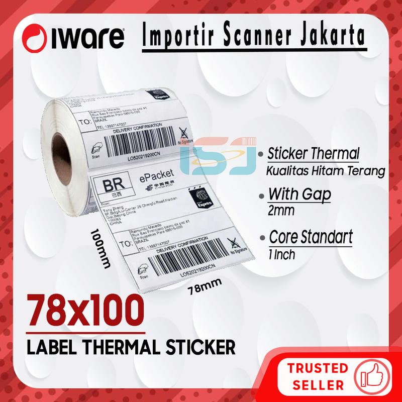 Kertas Label Barcode 80x100mm - Stiker Label Thermal 80mm - Shop ...