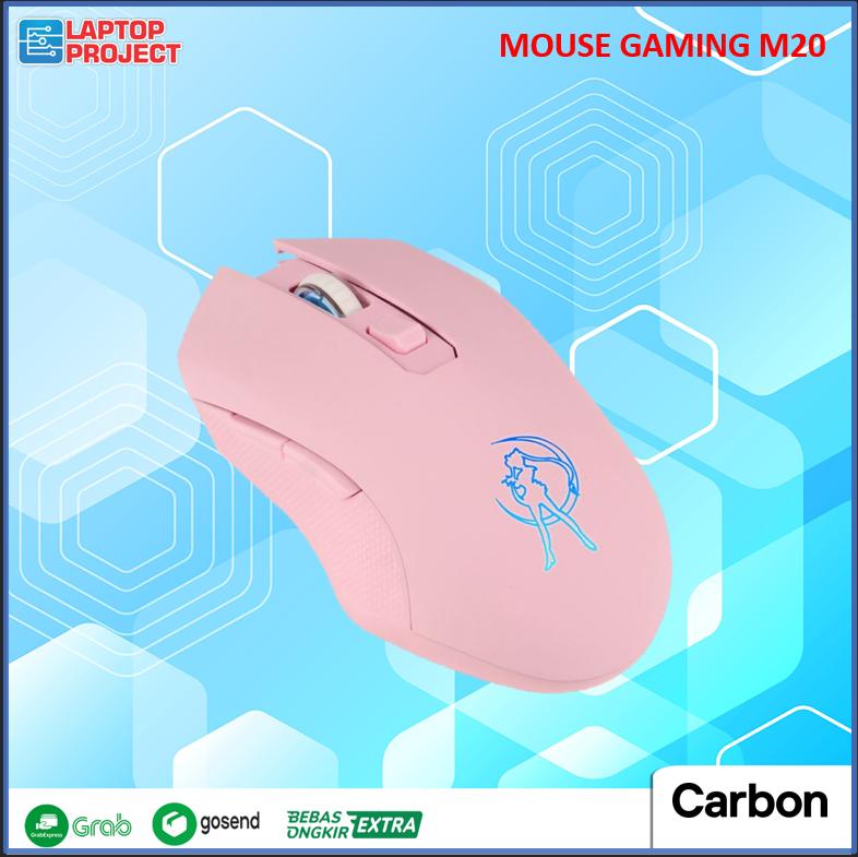 MOUSE CARBON WIRELESS SILENT MOUSE GAMING M20 1600DPI PINK - Shop ...