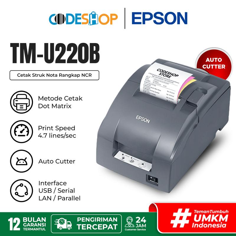 printer nota EPSON TMU220B USB/LPT/SERIAL/ETH RJ11 - Shop | Tokopedia