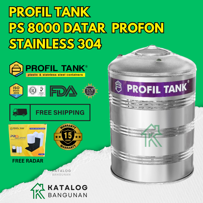 Jual Tangki Air Profil Tank PS 8000 Datar - Toren Air Stainless Profil ...