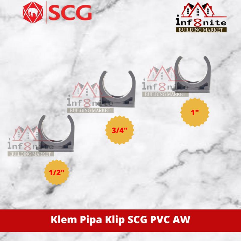 Pipe Clip Clamp Kleman Klem Pipa Paralon Pvc SCG AW 1/2" 3/4 - Shop ...