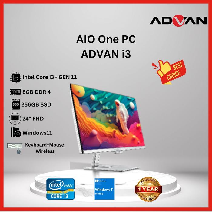 Jual Advan All In One PC AIO OnePC Intel i3 8+256GB/i5 8+512GB Windows ...