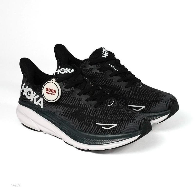Hoka One One Hoka 1 Clifton 9 Wide Black Core Black White Running ...