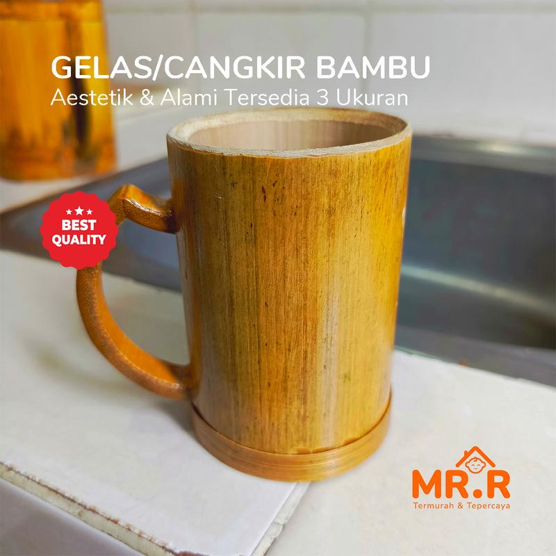 Cangkir Mug Bambu Asli Kerajinan Bambu Gelas Unik Gelas Kopi Aesthetic ...