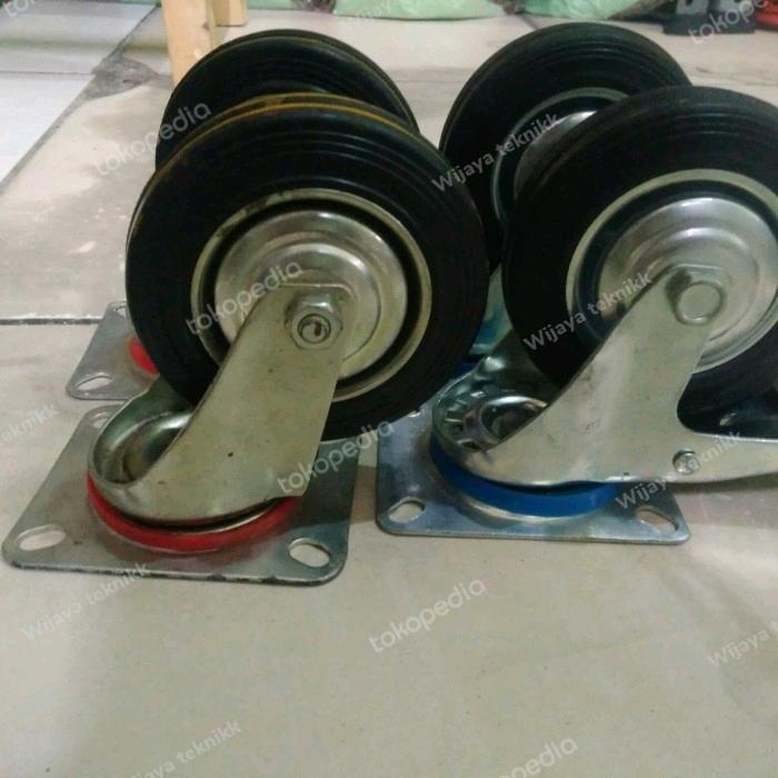 Roda troli Karet 6 inch / roda lory Karet 6 inch ban Karet 6 inch1 set ...