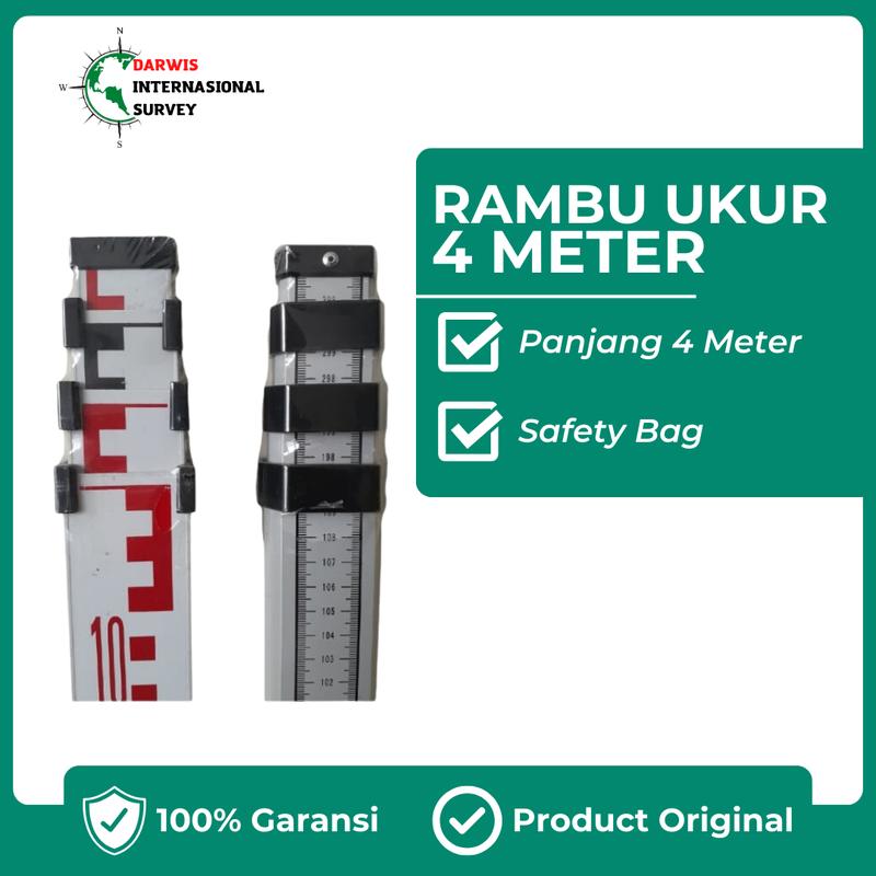 Rambu Bak Ukur 4 Meter Waterpass Auto Level - Shop | Tokopedia