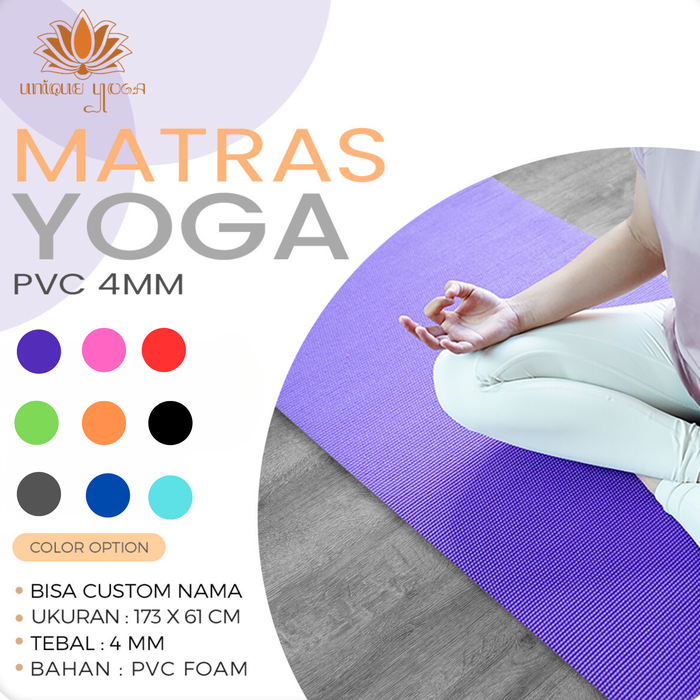 Jual Matras Yoga / Pvc Mat Yoga 4mm Hitam - Merah, Custom Nama ...