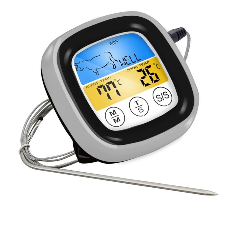 Anpro Termometer Makanan Daging Digital Touch Screen with Timer-Black ...