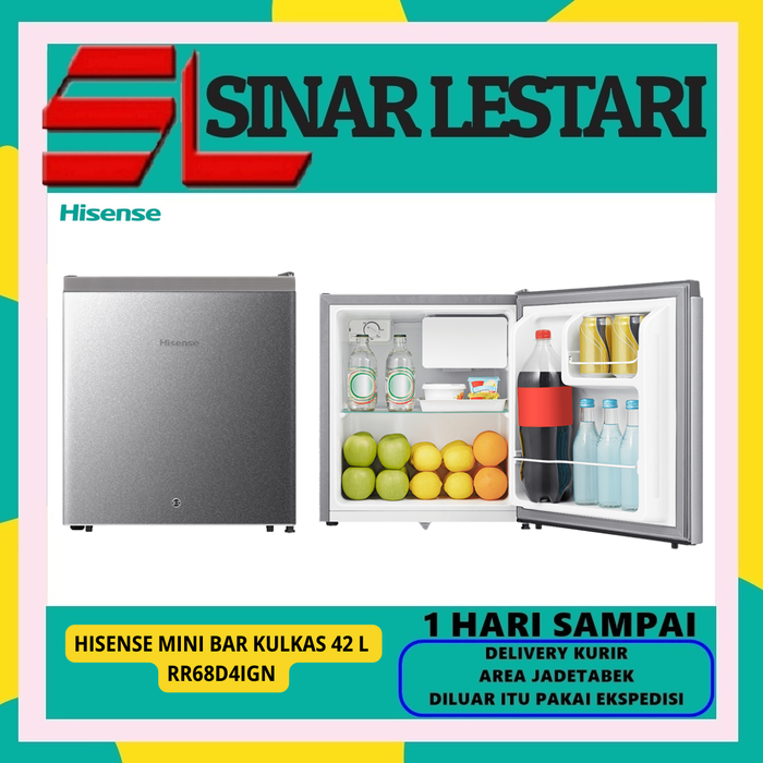 Promo KULKAS HISENSE RR68D4IGN MINI BAR KULKAS 42 L W/ADJUSTABLE ...