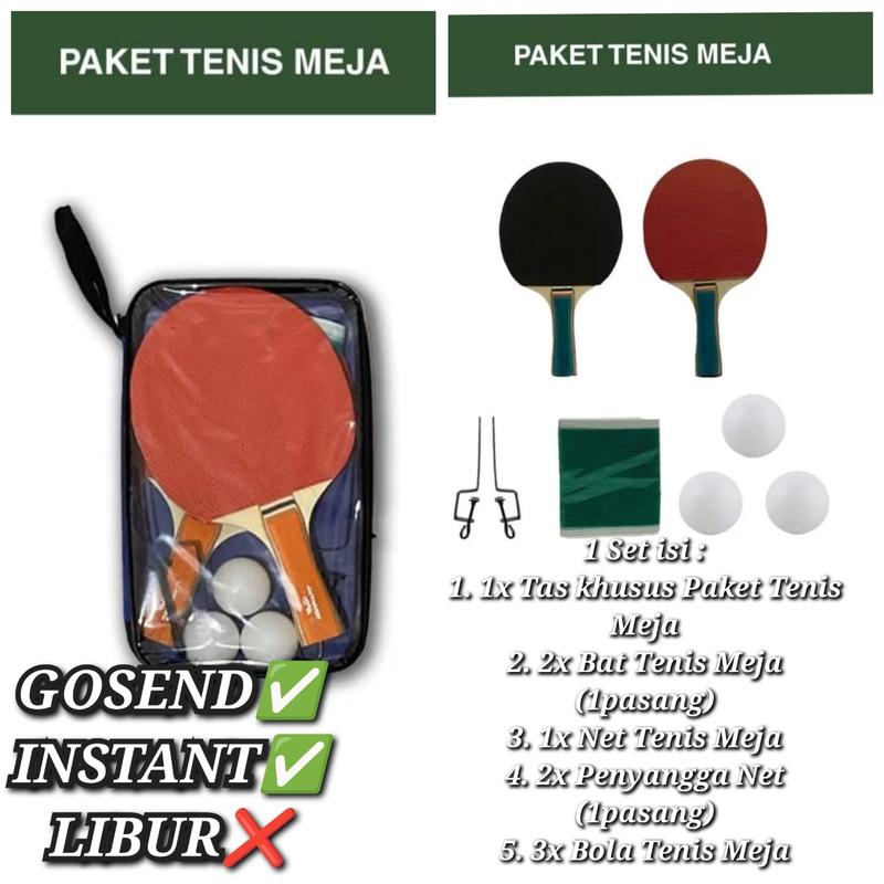 Paket Bet tenis meja set pingpong bola+tiang+net+bet+ wannafit bad ...