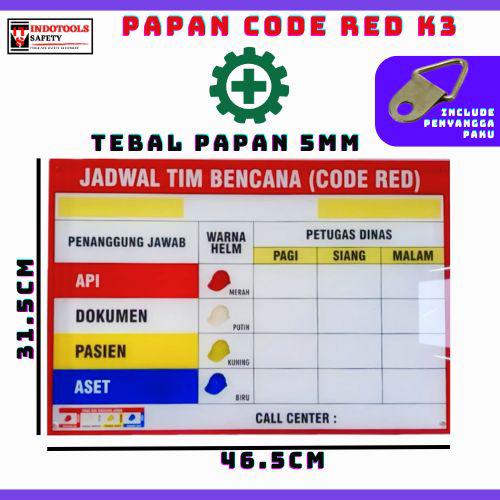 Jual PAPAN JADWAL CODE RED K3 / PAPAN PIKET / PAPAN TIM BENCANA ...
