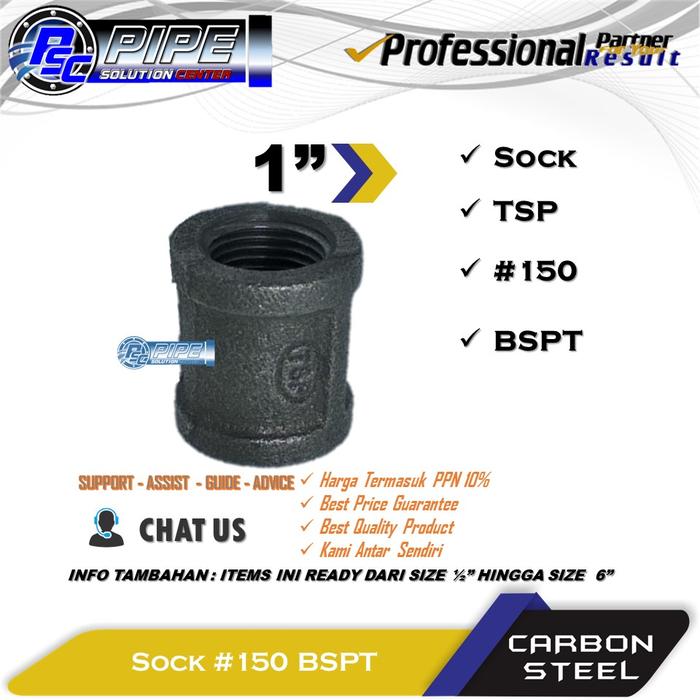Jual SOCKET PIPA BESI HITAM DRAT BESI BSPT 1 INCH - Kab. Bekasi - PIPE ...