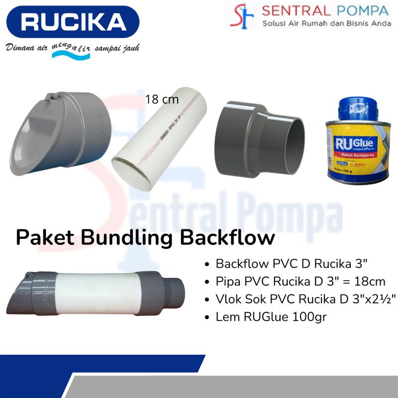 Paket Backflow RUCIKA 3" x 2 1/2" Back Flow Valve PVC 3 x 2, - Shop ...