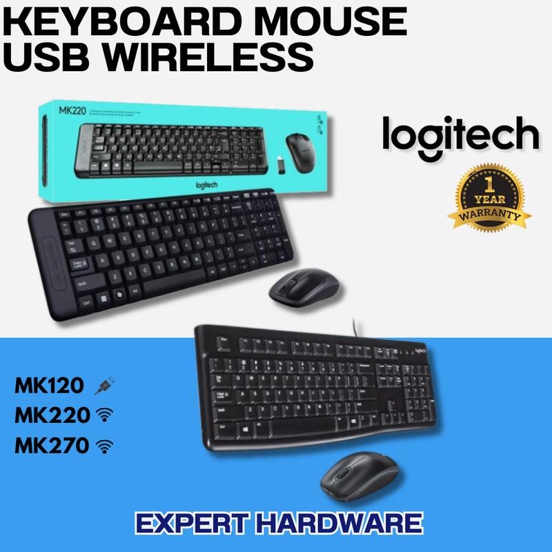 Logitech Keyboard Mouse MK120 MK220 MK270 USB wireless - Shop | Tokopedia