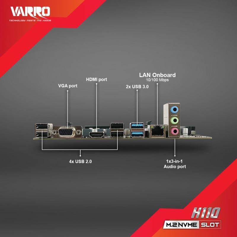 VARRO H110M NVME DDR4 SOCKET LGA 1151 / H110 M2 NVME - Shop | Tokopedia