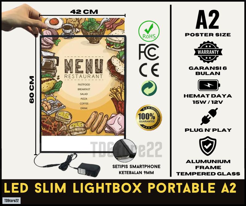 Slim Light Box LED Frame Advertising - Display Poster LED A2 Garansi ...