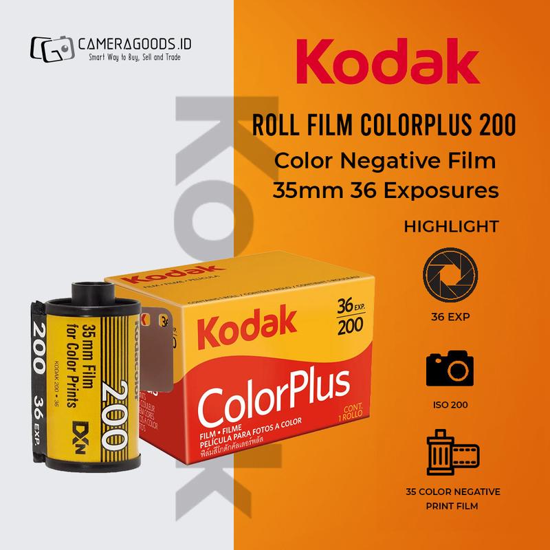 Roll Film Kodak ColorPlus 200 Color Negative Film 35mm 36 Exposures ...