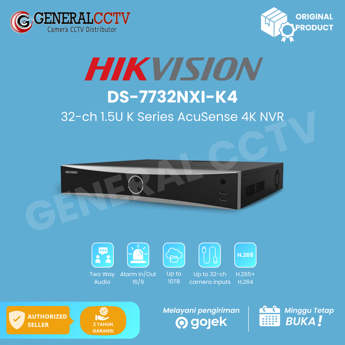 Promo 7732NXI-K4 Hikvision NVR IP Camera 8MP NVR 32 Channel AcuSense ...