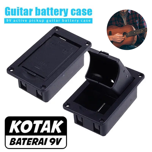 Jual Holder Box Cover 9V Electric Guitar Bass Battery Batterai Case ...