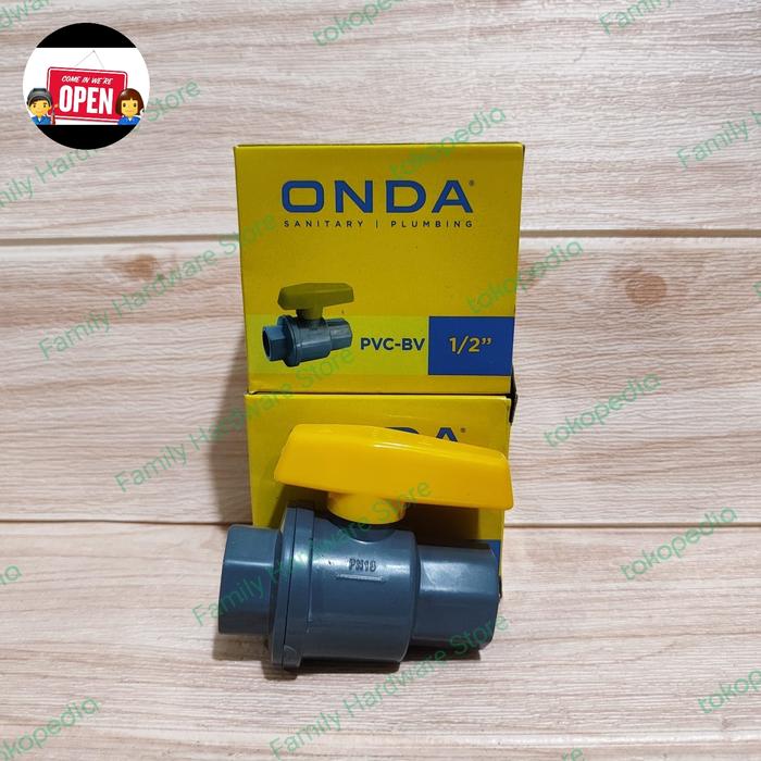Jual Ball Valve Pvcbv 1/2" Onda Polos Stop Kran Plastik Pvc Kuning 1/2 ...