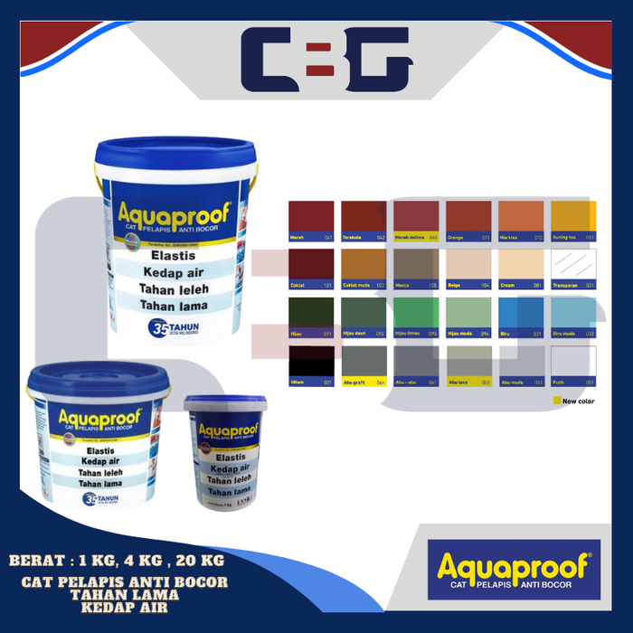 Jual AQUAPROOF WATERPROOFING 1 KG - TOPED, 011-PUTIH - Jakarta Pusat ...