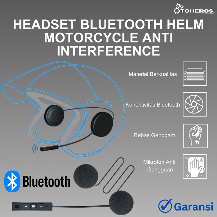 Jual Headset Helm Motor Intercom Bluetooth Motorcycle Anti Interference ...