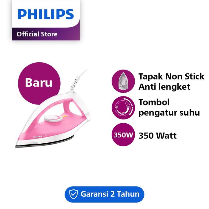 Jual Philips Dry Iron 350 watt - GC122/47 - Pink GC 122 ORIGINAL - Kota ...