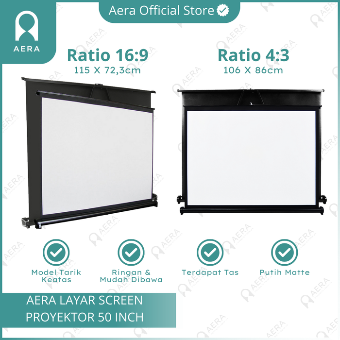 Promo Layar Screen Proyektor 50 Inch 4:3 dan 16:9 | Layar Proyektor ...