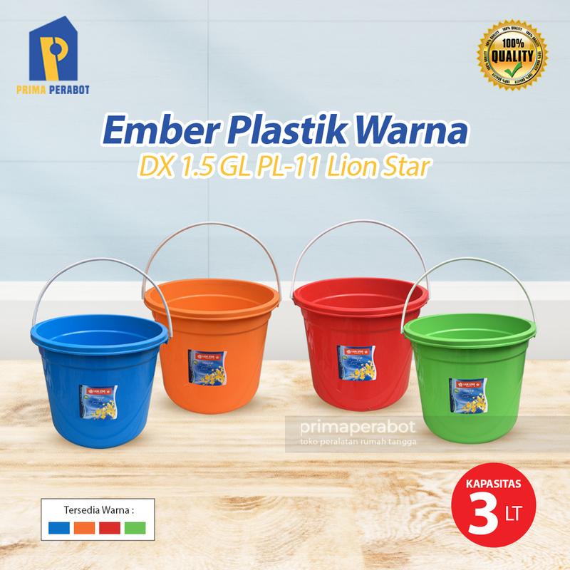 Ember Plastik Warna DX 1.5 Gallon |1.5 GL Pail PL-11 Lion Star - Shop | Tokopedia