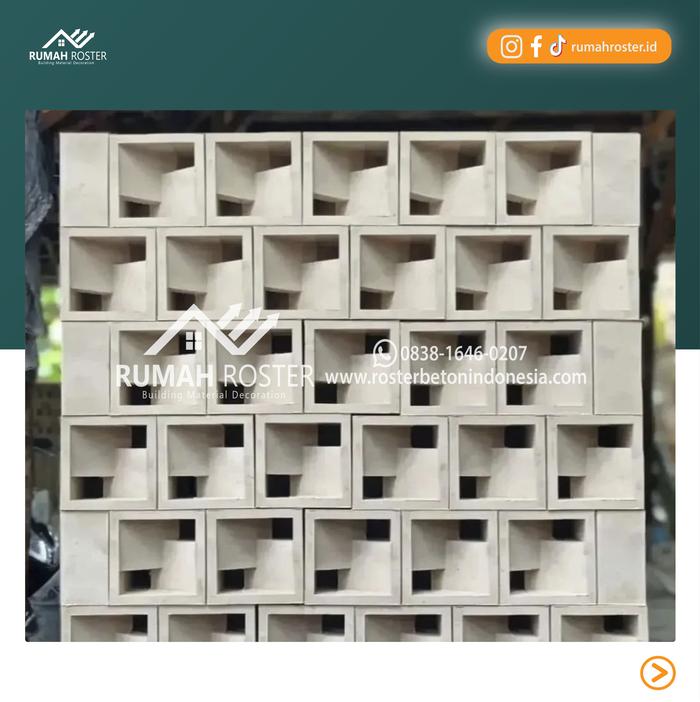 Jual Roster Beton/ Roster Minimalis warna putih Motif Congklak (2 Muka ...