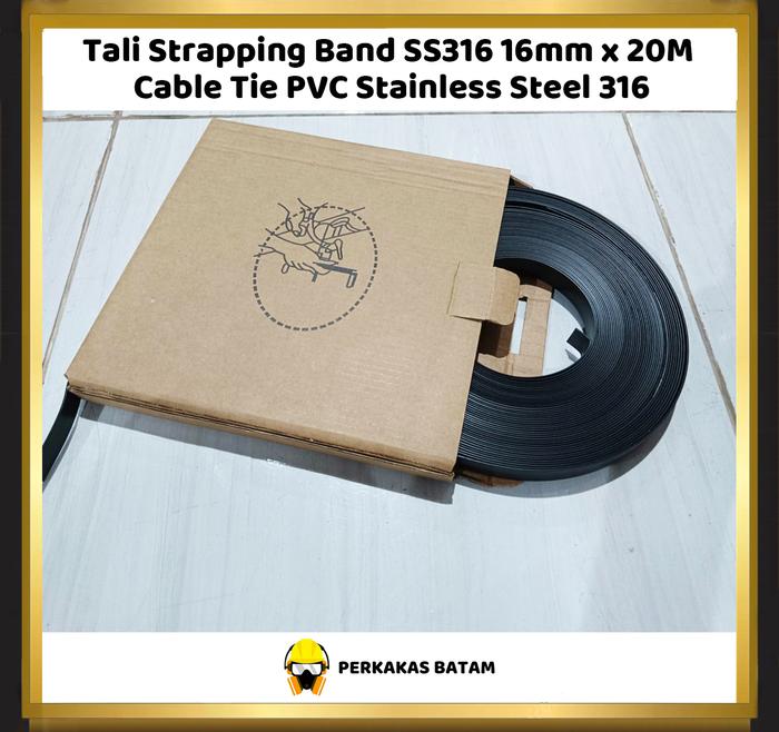 Jual Tali Strapping Band SS316 16mm x 20M PVC Coated Stainless Steel ...