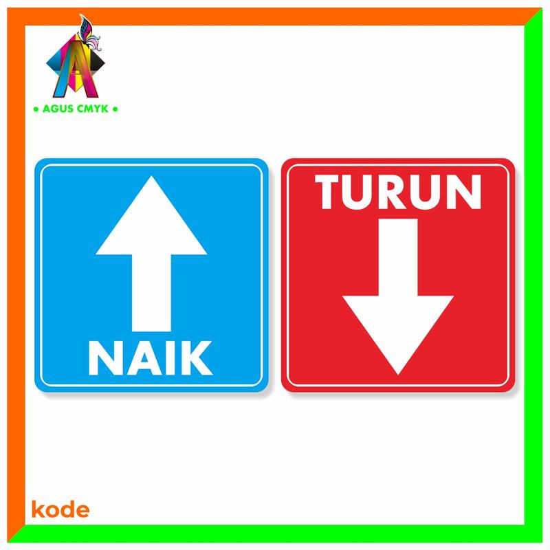 STIKER SIGN PANAH NAIK TURUN PETUNJUK TANGGA JALAN LANTAI DINDING ...